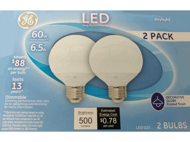 Click here for (6 bulbs) GE 37274 LED Globe  G25  60 watt equival... prices