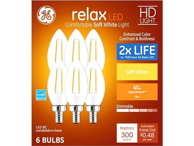 Click here for (6 bulbs) GE Relax LED B11 Chandelier Bulbs  40 wa... prices