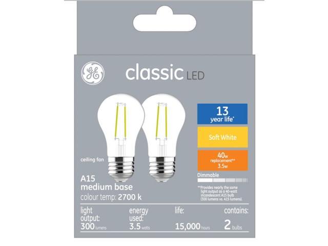 Click here for (2 bulbs) GE classic LED A15  3.5 watt  300 lumen... prices