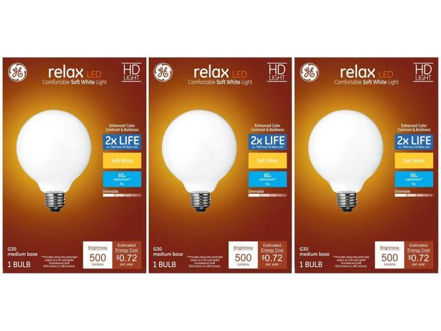 Click here for (case of 3 bulbs) GE 41835 Relax LED G30 Vanity Gl... prices