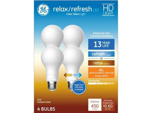 Click here for (4 bulbs) GE Relax/Refresh LED A19 color select li... prices