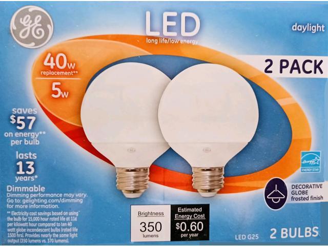 Click here for (2 bulbs) GE 37914 Decorative Globe LED G25  40 wa... prices