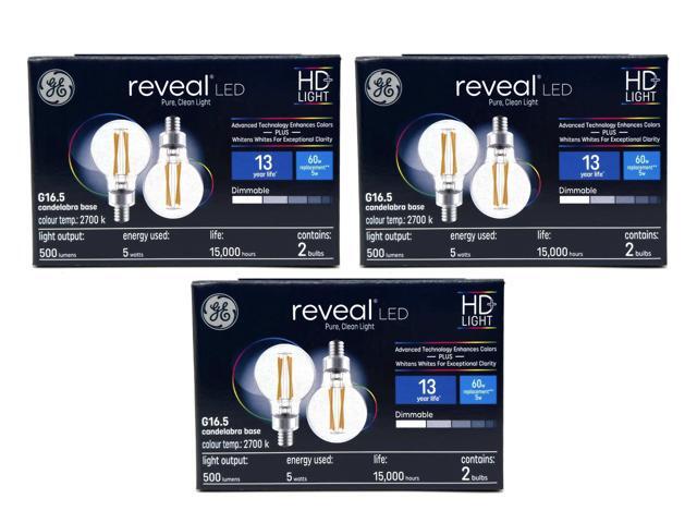 Click here for (6 bulbs) GE reveal LED G16.5  candelabra base  5... prices