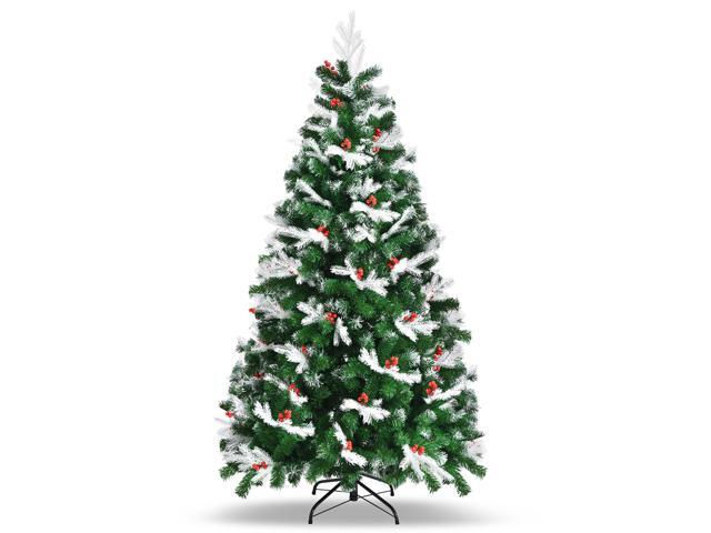 Click here for Costway 6ft Unlit Snowy Hinged Christmas Tree w/ 8... prices