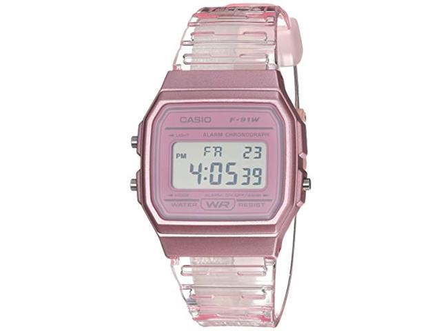 casio quartz watch with resin strap  pink  20 (model: f-91ws-4cf)