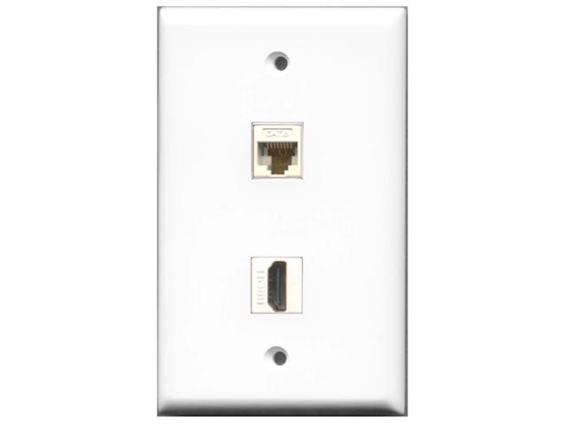 Click here for Wallplate City - 1 Port HDMI Cat6 Ethernet Wall Pl... prices