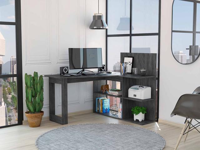 FM FURNITURE Fresno L-Shaped Computer Desk