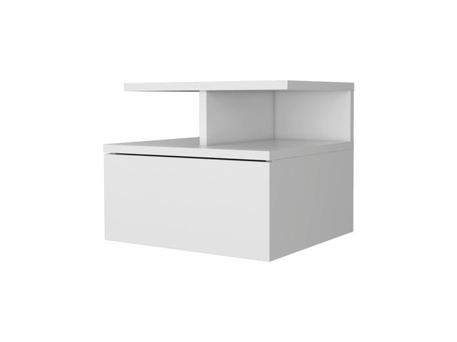 Click here for Augusta Floating Nightstand  2-Tier Shelf  1-Drawe... prices