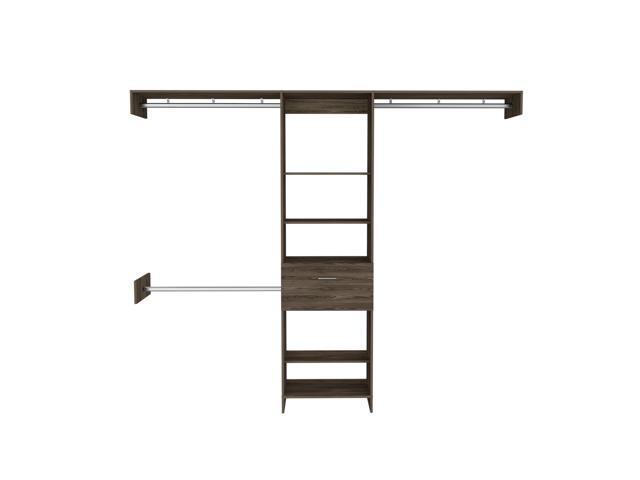 Click here for Cross Closet System  One Drawer  Three Metal Rod... prices