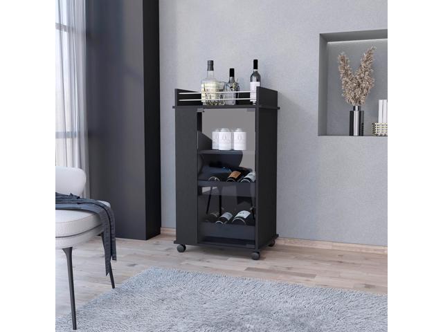 Click here for FM FURNITURE Lusk Bar Cart with 2-Bottle Holder Sh... prices