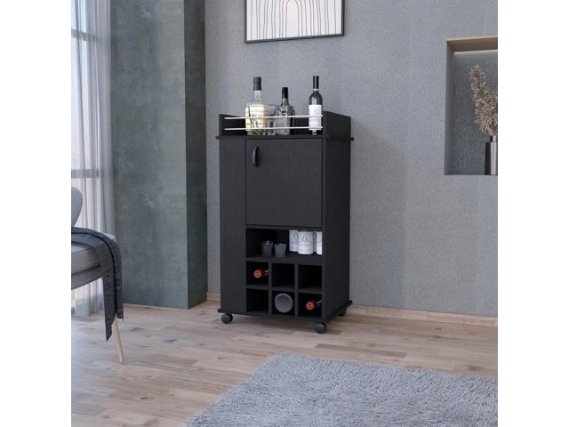 Click here for FM FURNITURE Farson Bar Cart with 2-Side Shelf  6-... prices