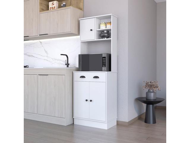 Click here for FM FURNITURE Powell Microwave Kitchen Cabinet  Whi... prices