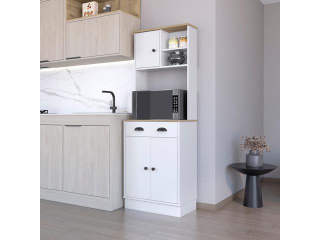 Click here for FM FURNITURE Powell Microwave Kitchen Cabinet  Whi... prices