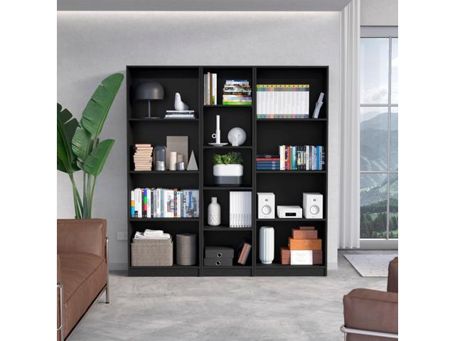 Click here for Clay 3 Piece Living Room Set with 3 Bookcases  Bla... prices