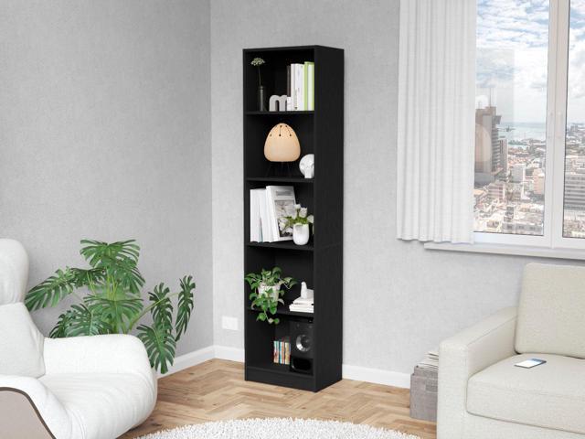 Click here for Sutton Slim Bookcase with Modern 5-Shelf Design prices