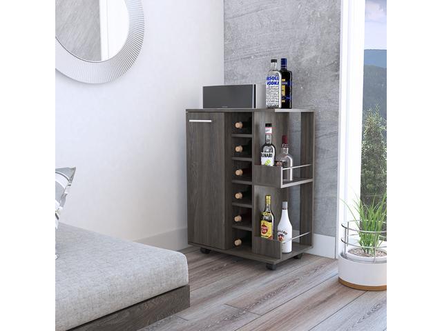 Click here for Tennessee Charcoal-Color Bar Cart made of particle... prices