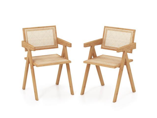 Click here for Set of 2 Rattan Accent Chairs with Natural Bamboo... prices