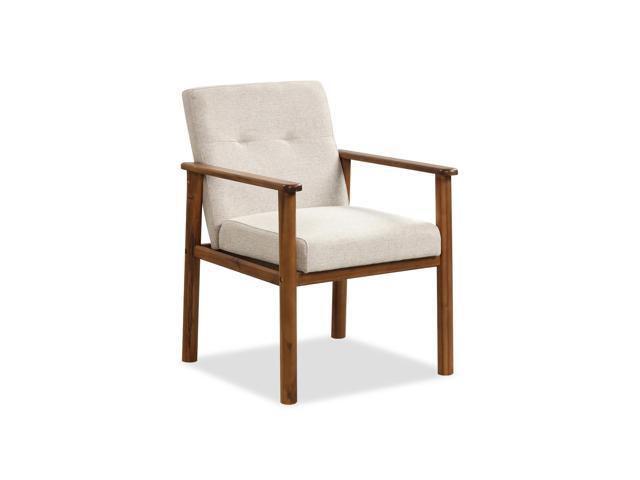 Click here for Modern Accent Linen Fabric Armchair with Solid Woo... prices