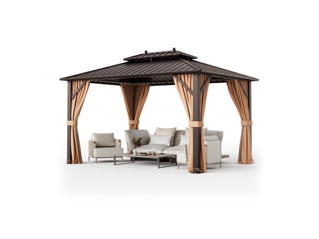 Click here for 10x13ft Double-Roof Patio Hardtop Gazebo with Galv... prices