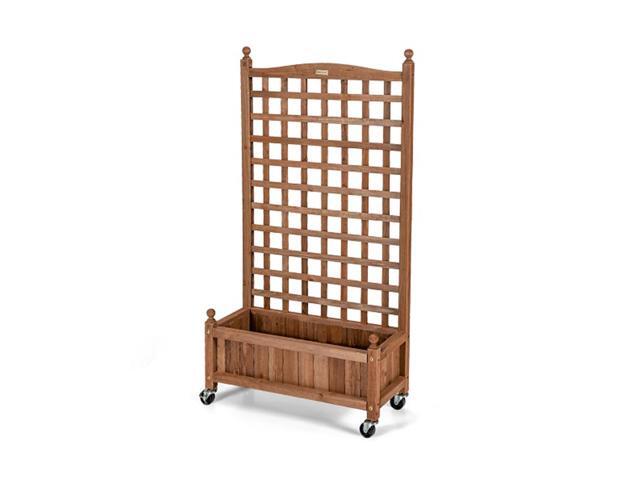 Click here for 50 Inch Wood Planter Box with Trellis Mobile Raise... prices