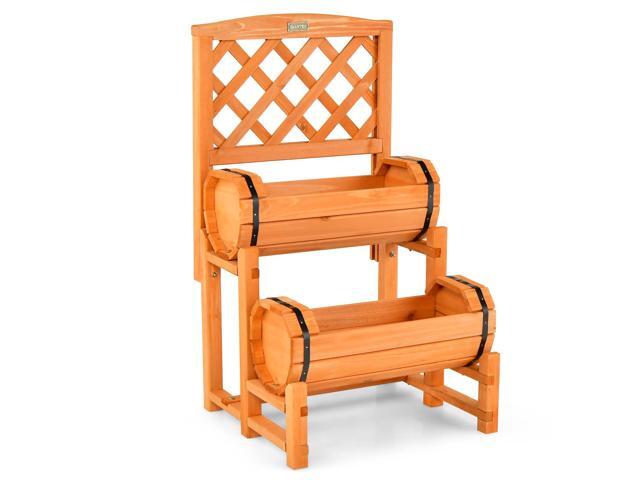 Click here for 2-Tier Raised Garden Bed with 2 Cylindrical Plante... prices