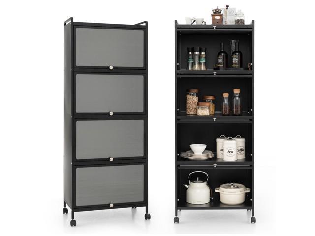 Click here for 5-Tier Kitchen Bakers Rack with Flip-up PC Doors prices