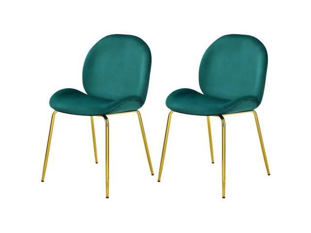 Click here for Set of 2 Velvet Accent Chairs with Gold Metal Legs prices