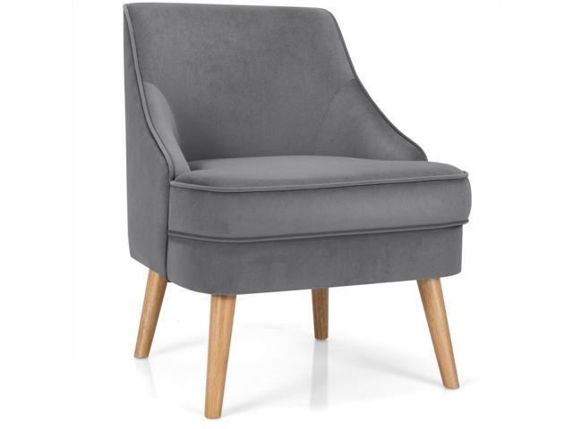 Click here for Mid Century Velvet Accent Chair with Rubber Wood L... prices