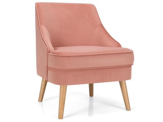 Click here for Mid Century Velvet Accent Chair with Rubber Wood L... prices