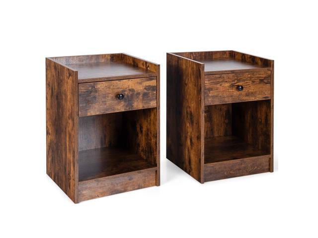 Click here for SlickBlue Set of 2 Nightstand with Drawer Cabinet... prices