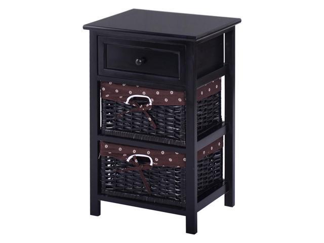 Click here for SlickBlue 3 Tiers Wooden Storage Nightstand with 2... prices