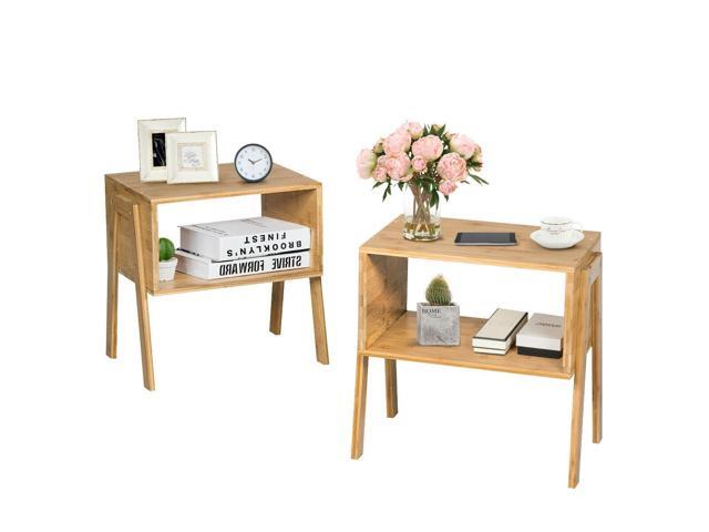 Click here for SlickBlue 2 Pieces Bamboo Nightstand Sofa Table wi... prices