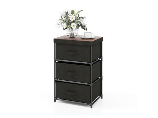 Click here for SlickBlue 3-Tier Fabric Nightstand with Sturdy Met... prices