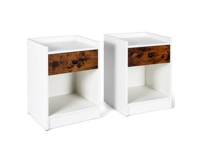 Click here for SlickBlue Set of 2 Nightstand with Drawer Cabinet... prices