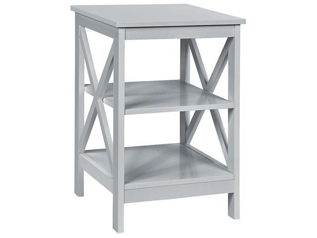 Click here for SlickBlue 3-Tier Nightstand End Table with X Desig... prices