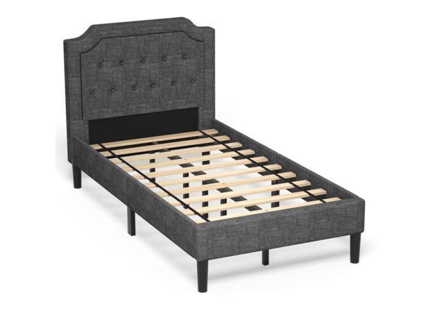 Click here for SlickBlue Linen Twin Upholstered Platform Bed with... prices