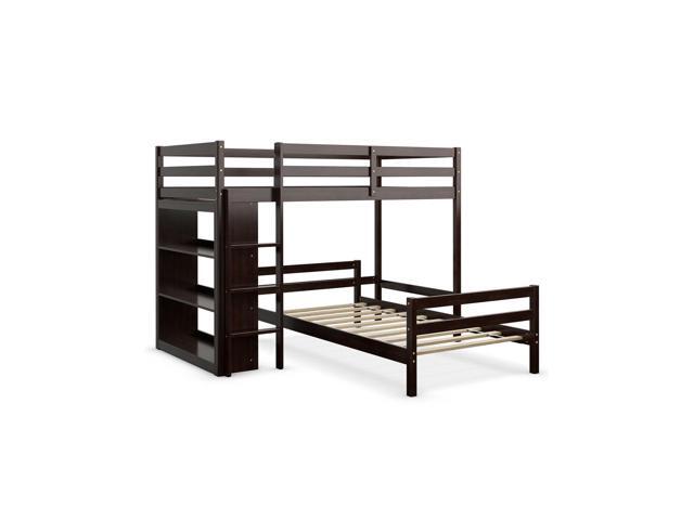 Click here for SlickBlue Twin Over Twin Loft Bunk Bed with Bookca... prices