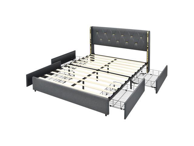 Click here for SlickBlue Upholstered Bed Frame with 4 Storage Dra... prices