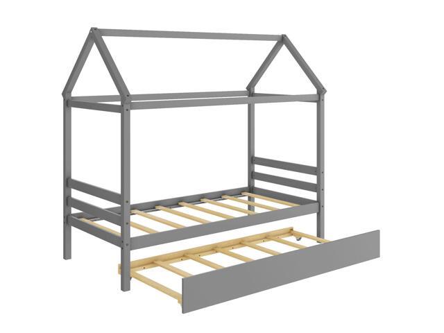 Click here for SlickBlue Kids Platform Bed Frame with Roof for Be... prices