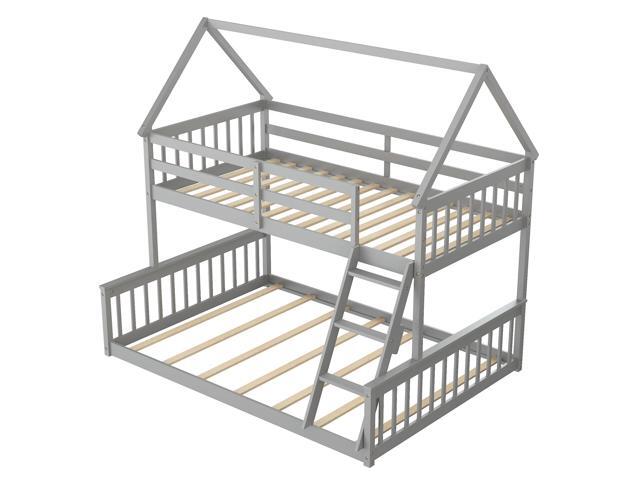 Click here for Twin Over Full House Bunk Bed with Ladder and Guar... prices