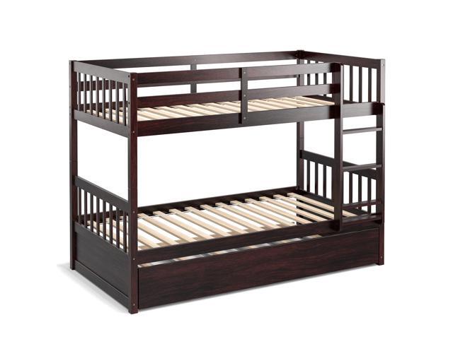 Click here for SlickBlue Twin Over Twin Bunk Bed with Pull-out Tr... prices