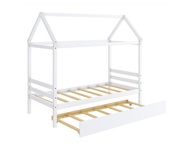 Click here for SlickBlue Kids Platform Bed Frame with Roof for Be... prices