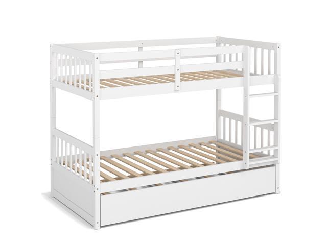 Click here for SlickBlue Twin Over Twin Bunk Bed with Pull-out Tr... prices