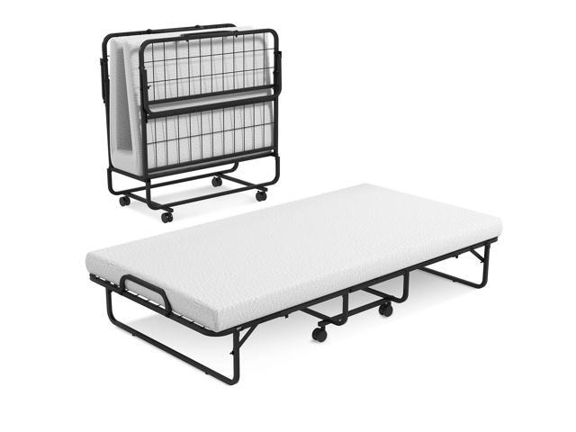Click here for SlickBlue Twin Size Metal Folding Bed with Memory... prices