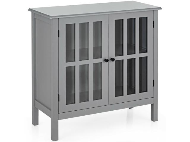 Click here for SlickBlue Glass Door Sideboard Console Storage Buf... prices