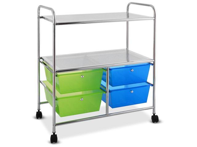 Click here for SlickBlue 4 Drawers Shelves Rolling Storage Cart R... prices
