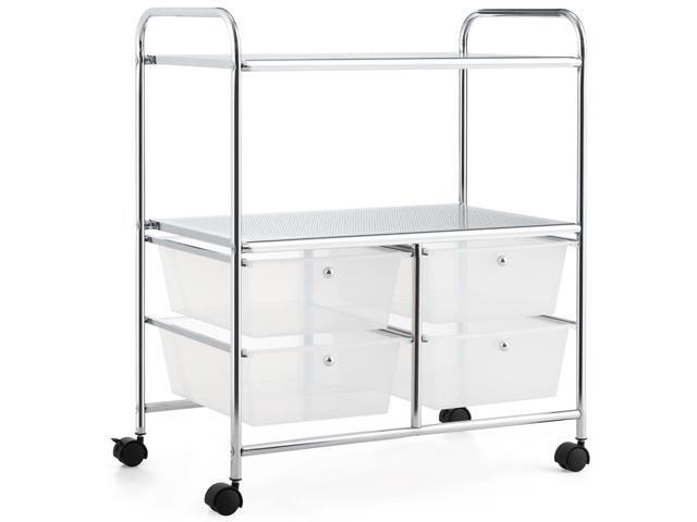 Click here for SlickBlue 4 Drawers Shelves Rolling Storage Cart R... prices