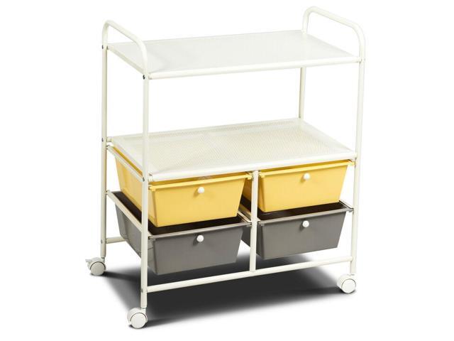 Click here for SlickBlue 4 Drawers Shelves Rolling Storage Cart R... prices