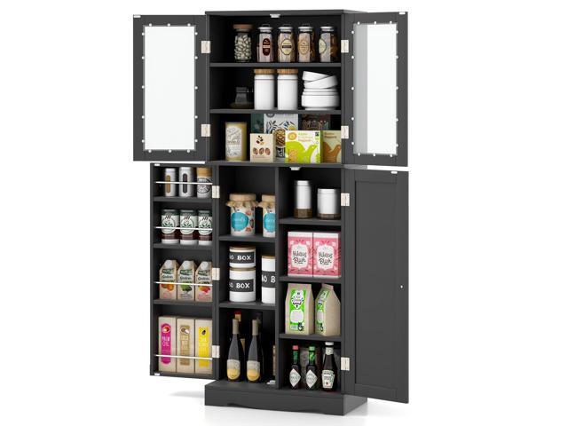 Click here for SlickBlue Tall Kitchen Pantry Cabinet with Dual Te... prices
