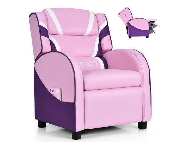 Click here for SlickBlue Kids Leather Recliner Chair with Side Po... prices